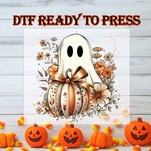 Cute Ghost Halloween Dtf, Boujee Cute Ghost Ready to Press Dtf Transfer, Halloween Fall Dtf ...
