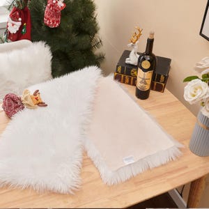 Shaggy Faux Fur Table Runner: White Christmas Decor (12x48") - Etsy