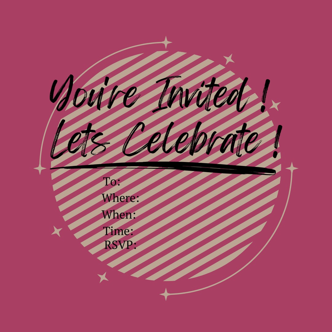 Pink Minimal Invitation Card - Etsy