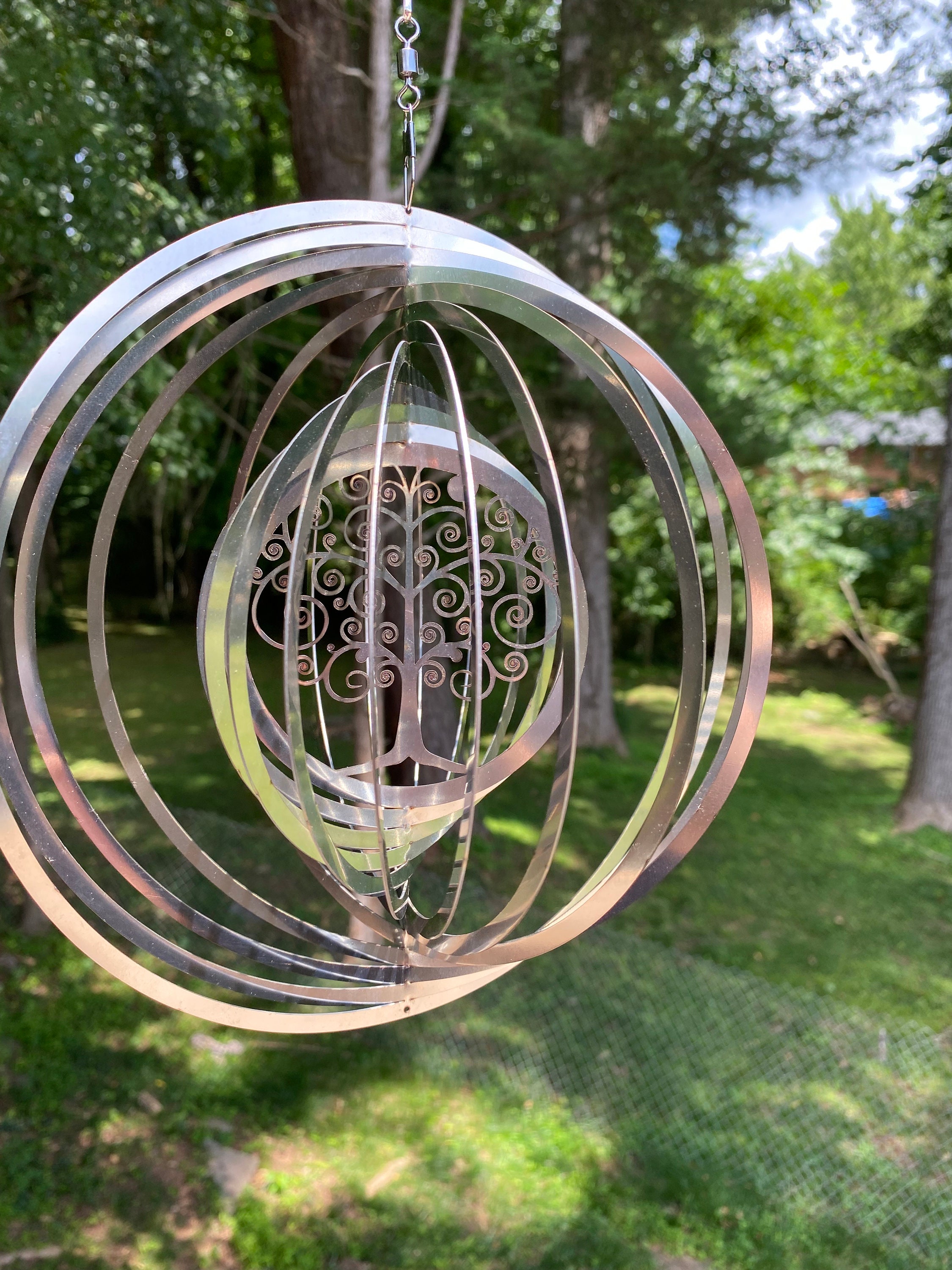 Tree of Hope Wind Spinner, Wind Mobile. Stainless Steel. 8" - Etsy