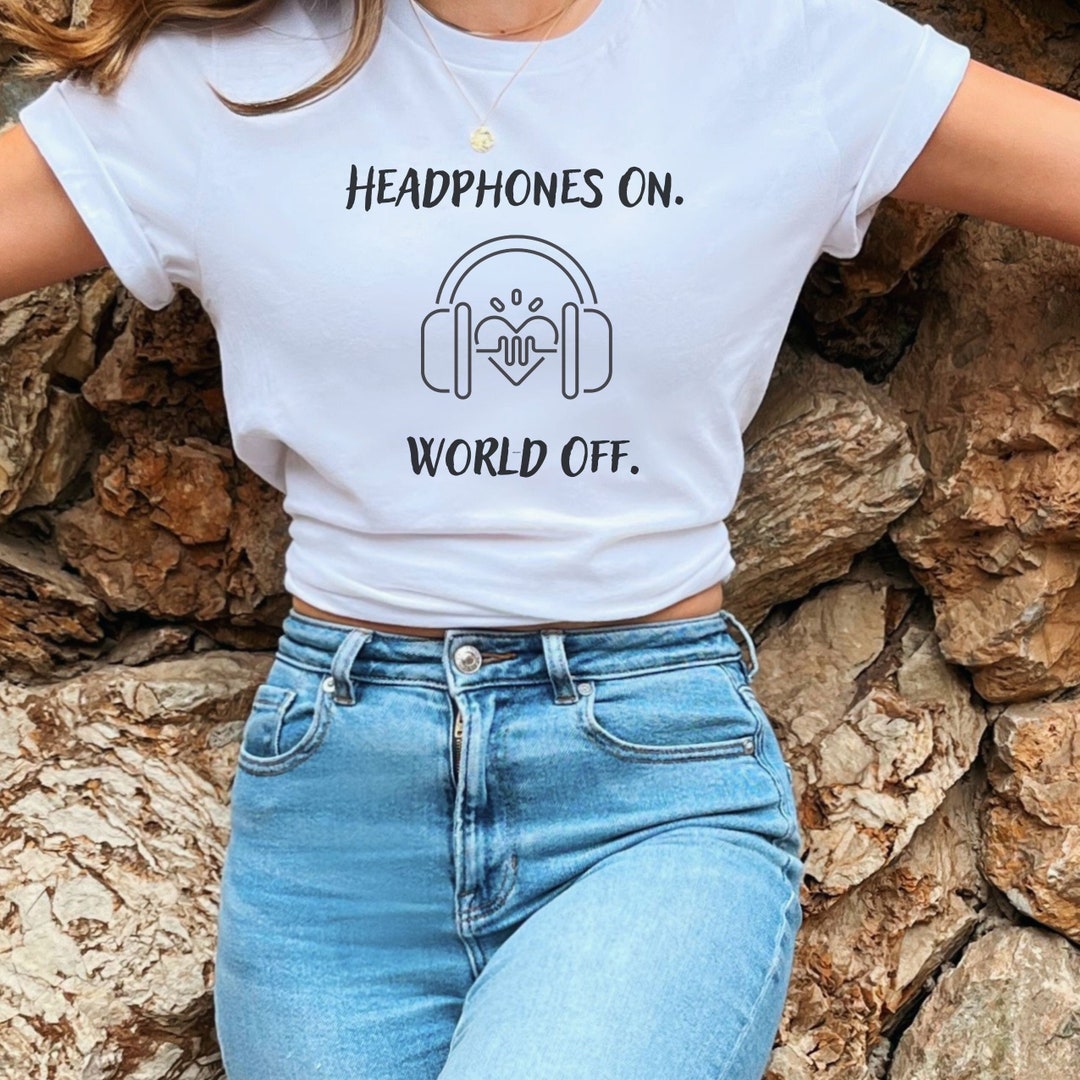 Headphones On, World off Tee | ASMR Themes Graphic Tee, ASMR Enthusiasts Gift, ASMR Theme ...