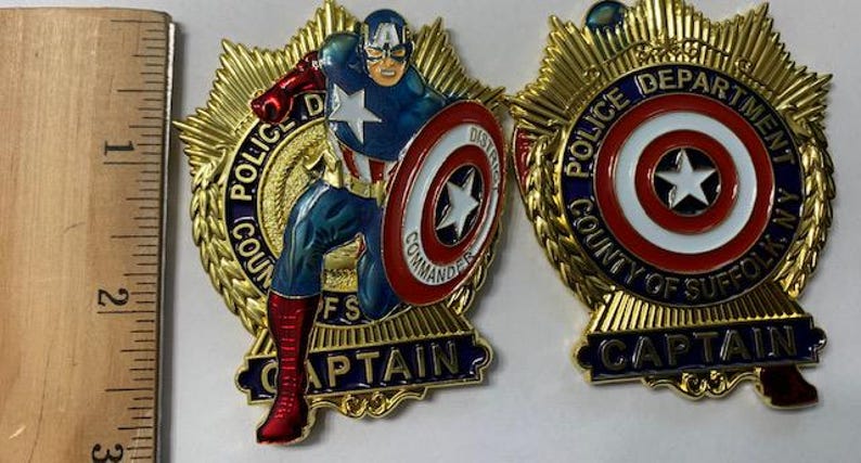 CAPTAIN AMERICA SCPD Challenge Coin Suffolk County Police Department ...