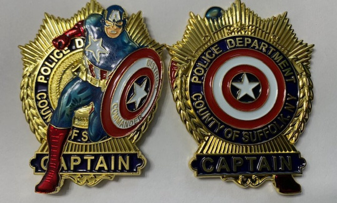 CAPTAIN AMERICA Suffolk County Police Department SCPD Challenge Coin ...