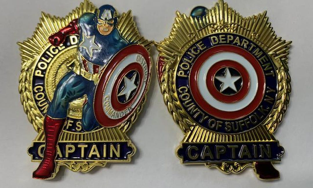 CAPTAIN AMERICA SCPD Challenge Coin Suffolk County Police Department ...
