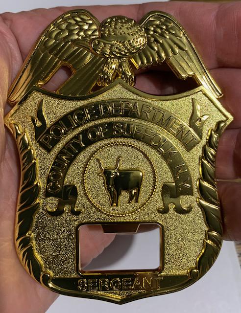 Suffolk County Police Department Sergeant Shield Sgt Badge Bottle ...