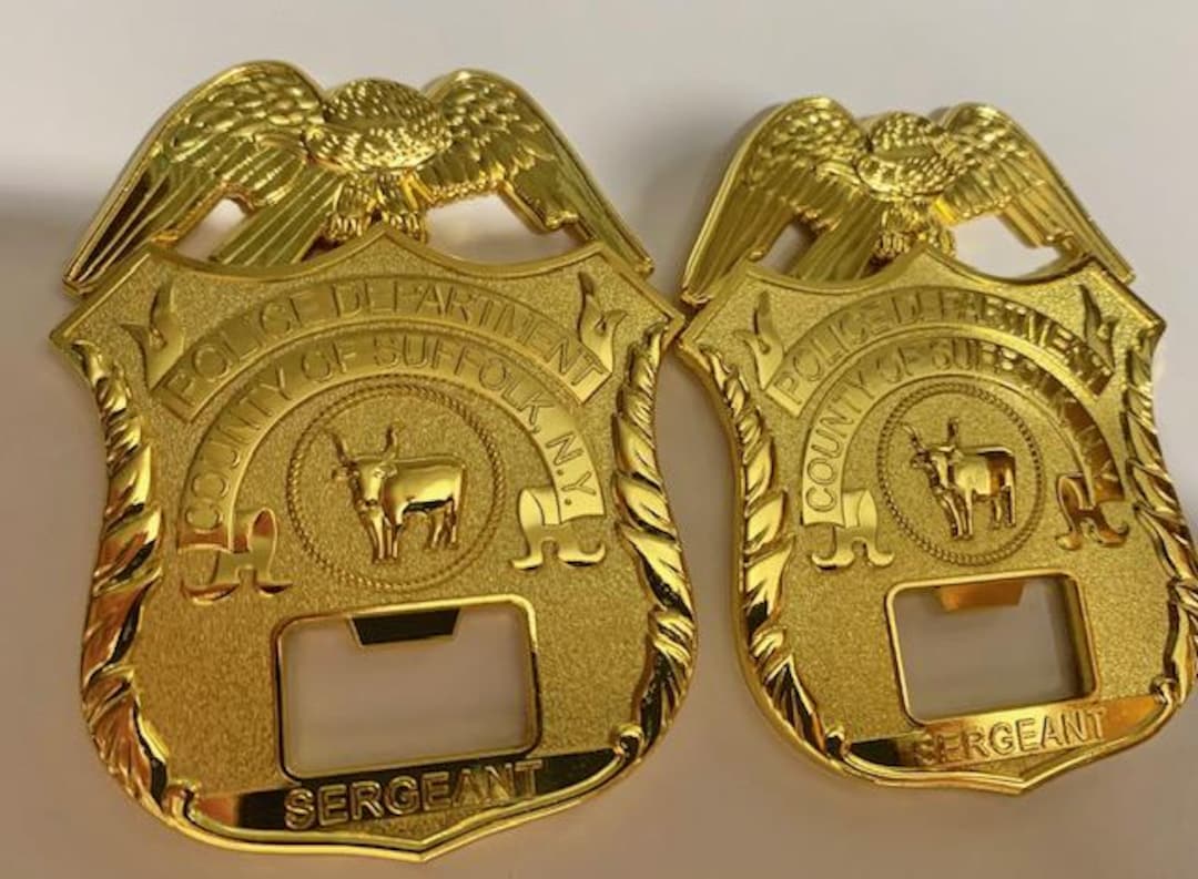 Suffolk County Police Department Sergeant Shield Sgt Badge Bottle ...