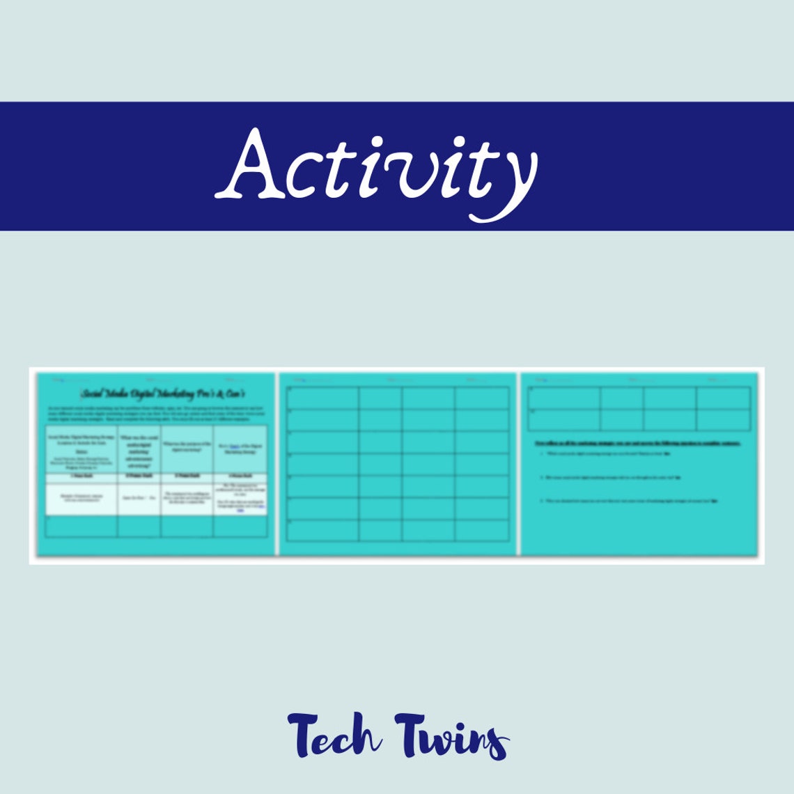 Social Media-digital Marketing Pros & Cons Activity - Etsy