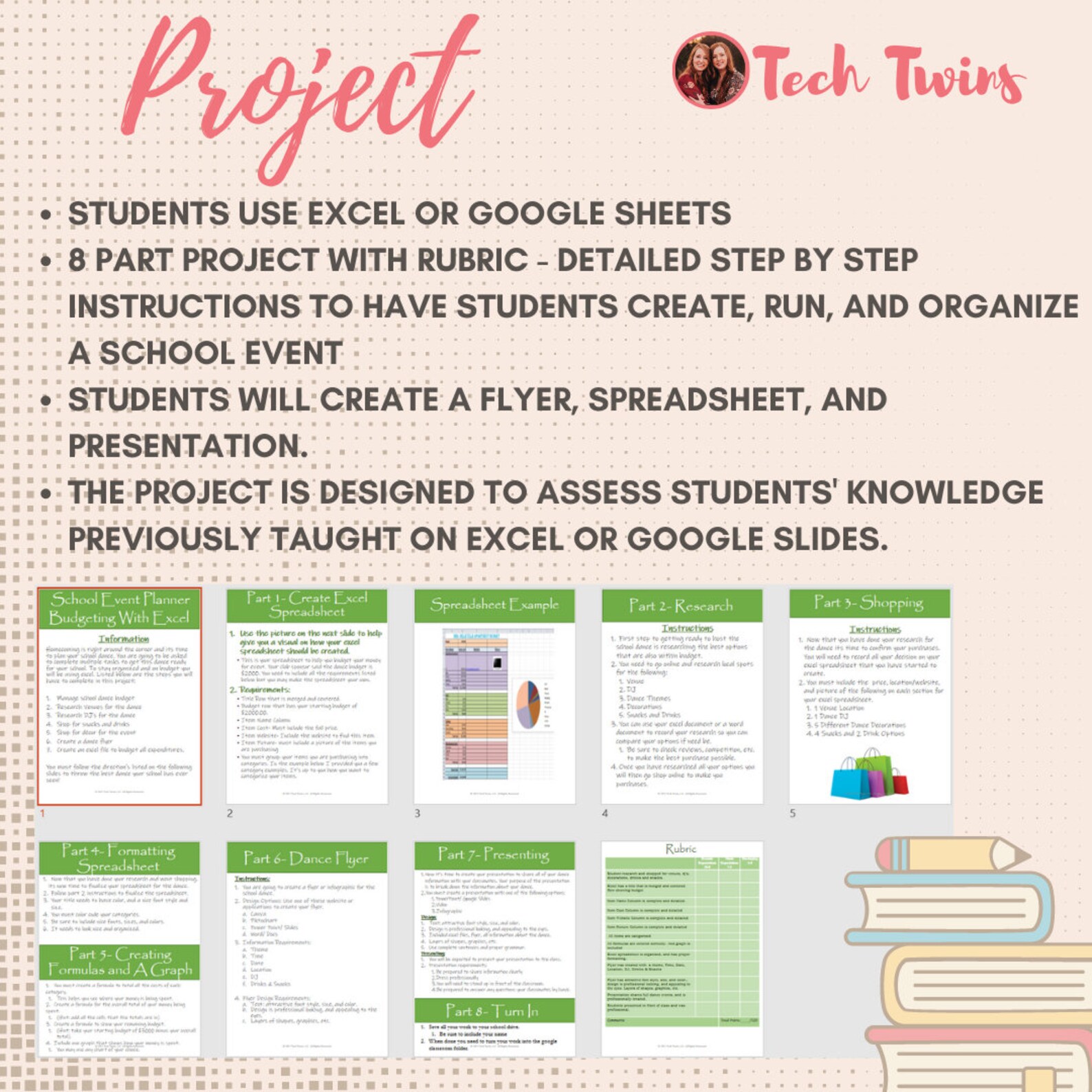 School Event Planner Project- Using Excel or Google Sheets - Etsy