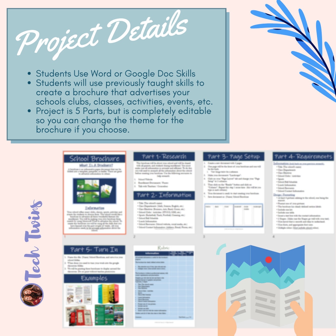 School Brochure Project- Using Word or Google Docs - Etsy