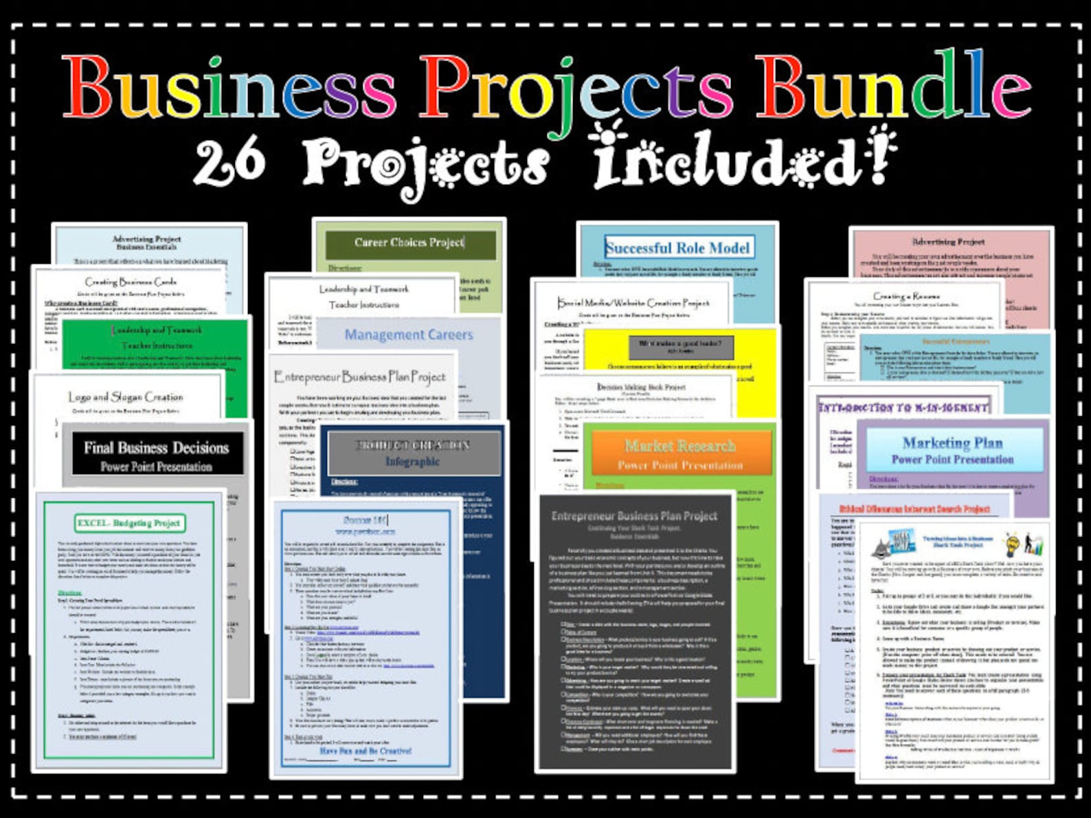 Business Projects Bundle- Grades 9-12 - Etsy