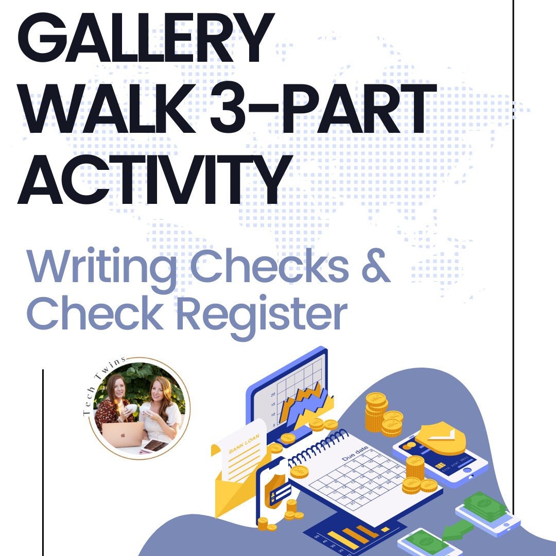 Writing Checks & Check Register Gallery Walk 3-part Activity - Etsy