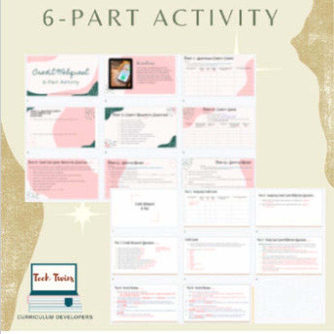 Credit Webquest 6-part Activity - Etsy