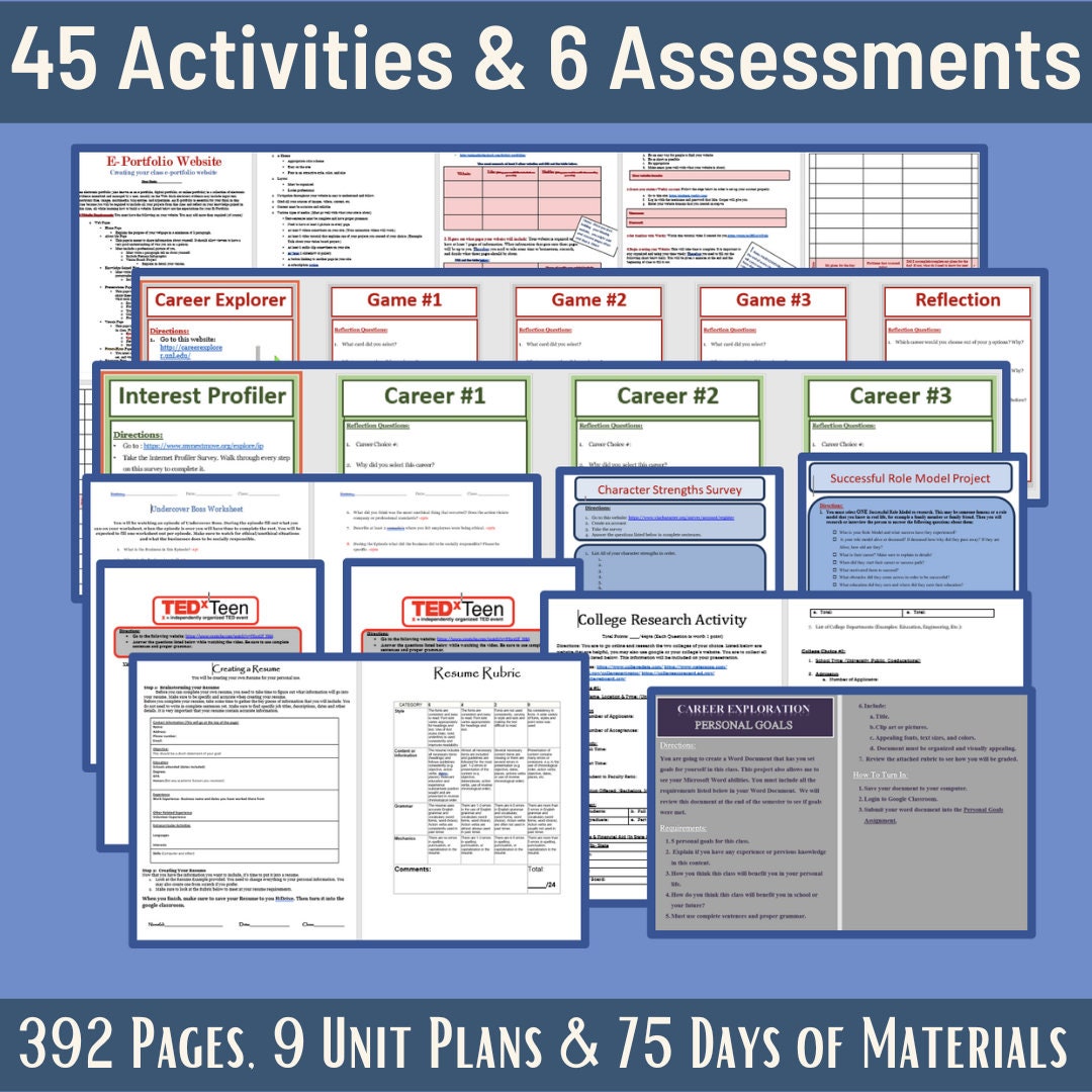 Career Exploration Course & Bundle- 1 Semester (TURNKEY) - Etsy