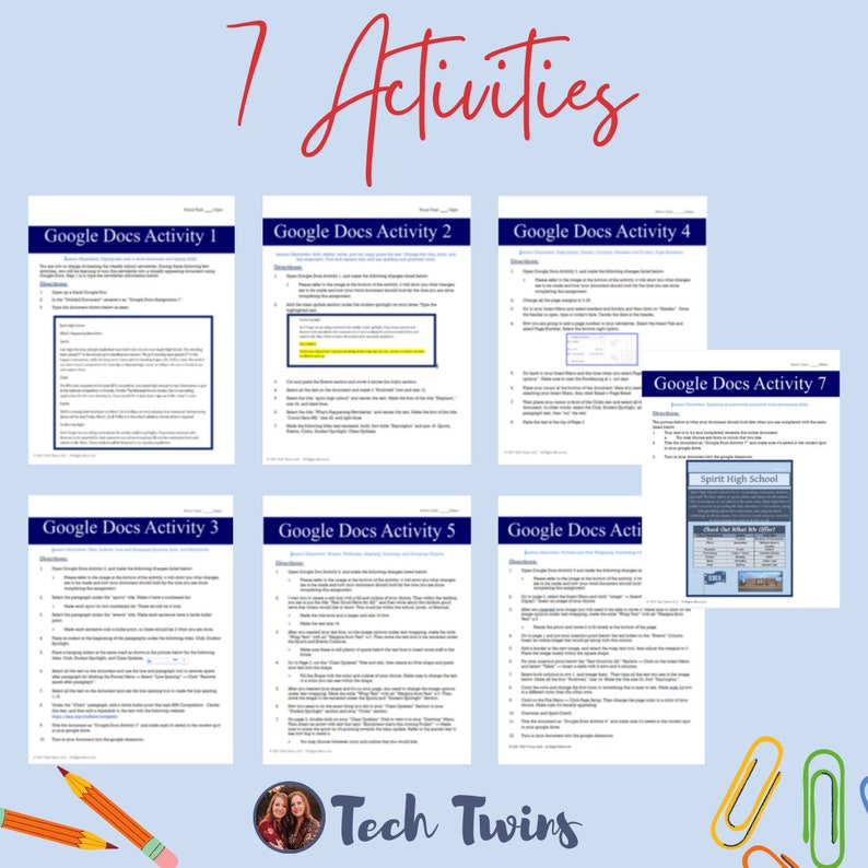 Google Docs Activities - Etsy