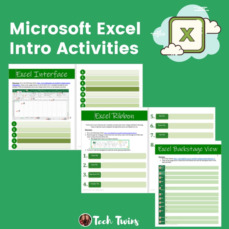 Microsoft Excel Intro Activities - Etsy