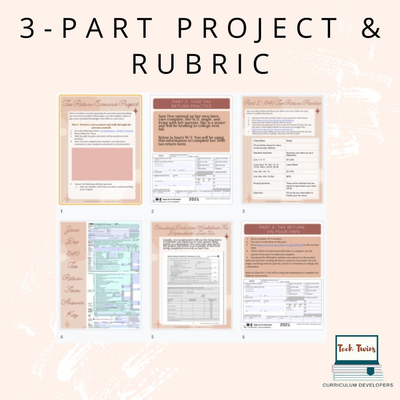 Tax Return Scenarios 3-part Project - Etsy