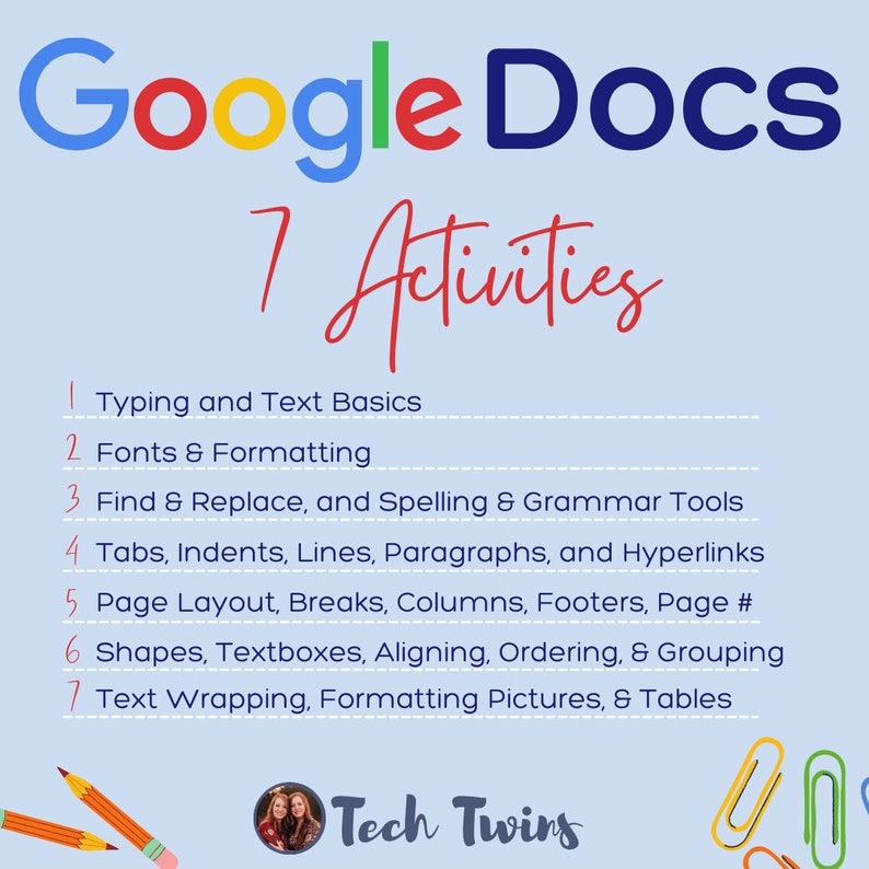 Google Docs Activities - Etsy
