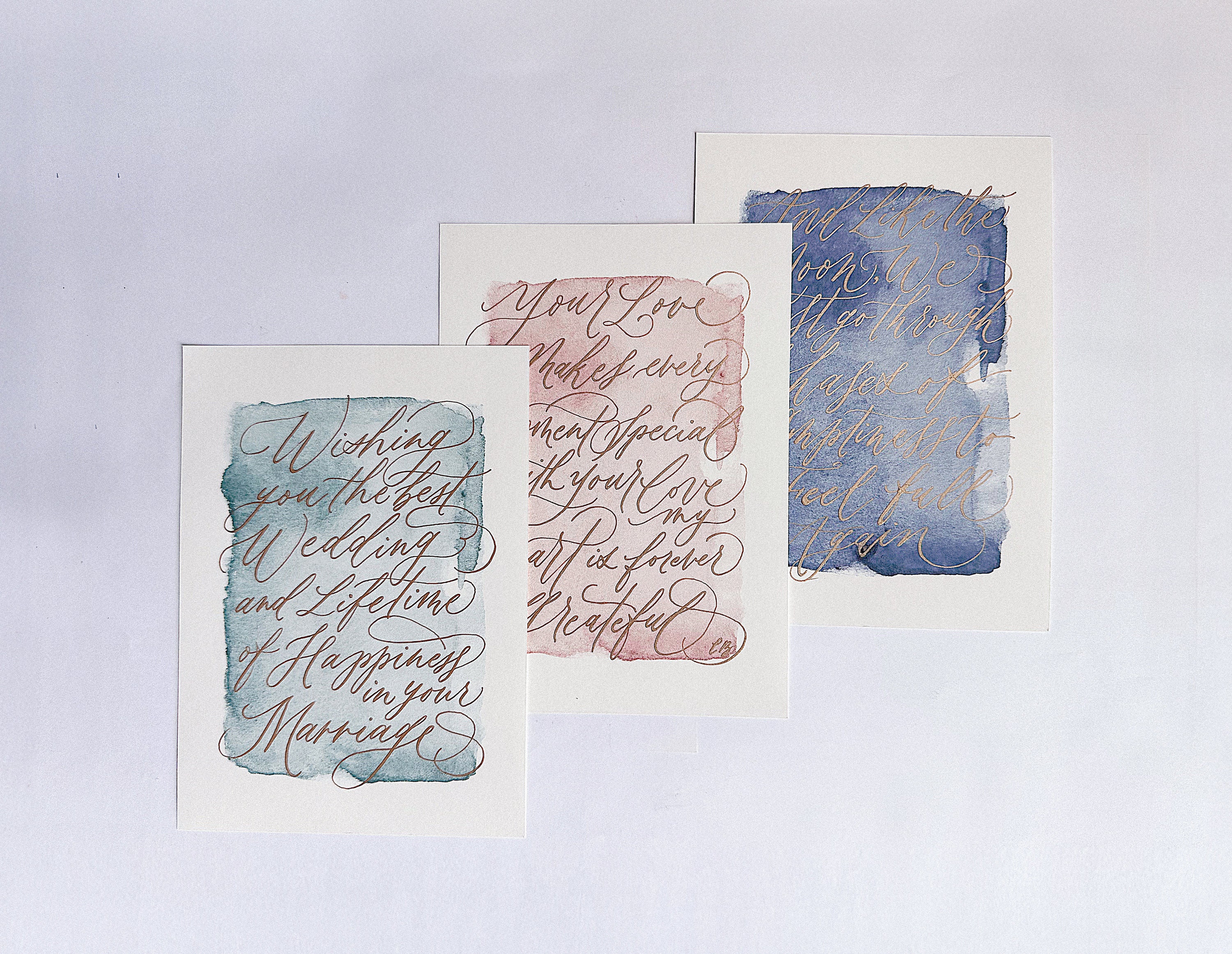 Custom Calligraphy Card Congratulations Card Affection Card - Etsy