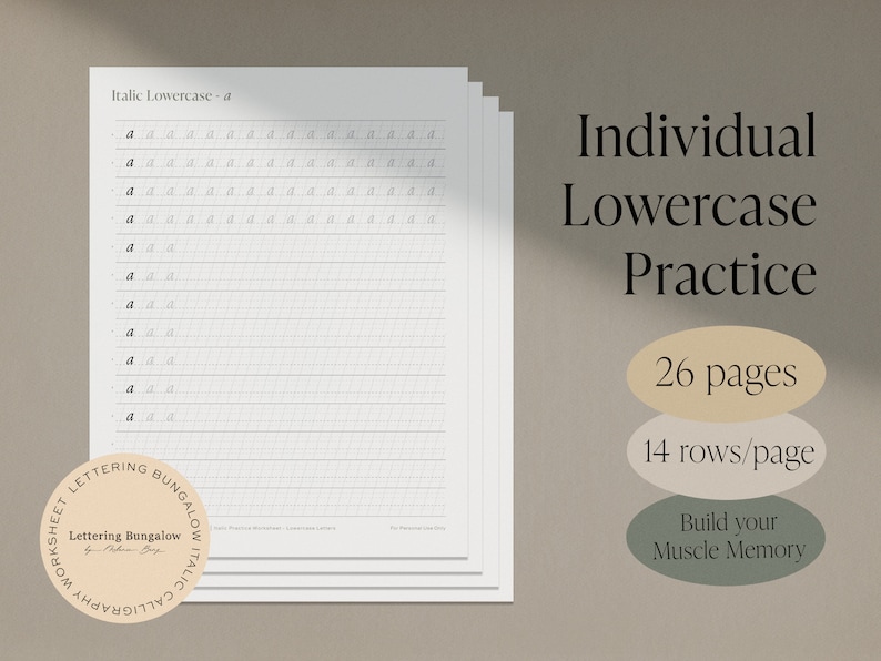 Italic Calligraphy Practice Worksheet, 68 Pages, Learn Chancery Italic ...