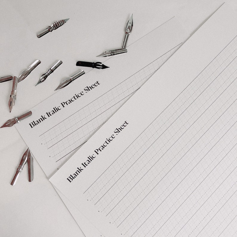 Printable, Blank Calligraphy Practice Sheet for Chancery Italic ...