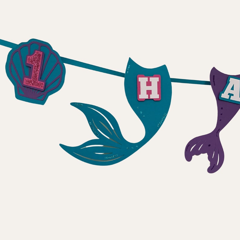 Mermaid Birthday Banner, Mermaid Tail Birthday Banner, Kids Mermaid ...