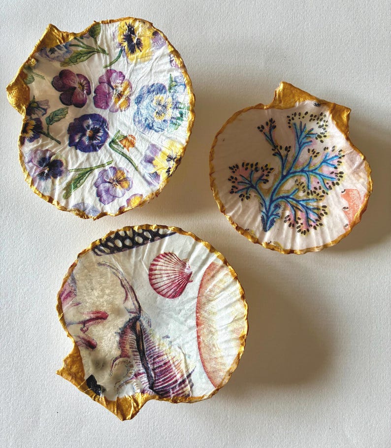 Decorated Clam Shells Home Decor, Handmade - Etsy