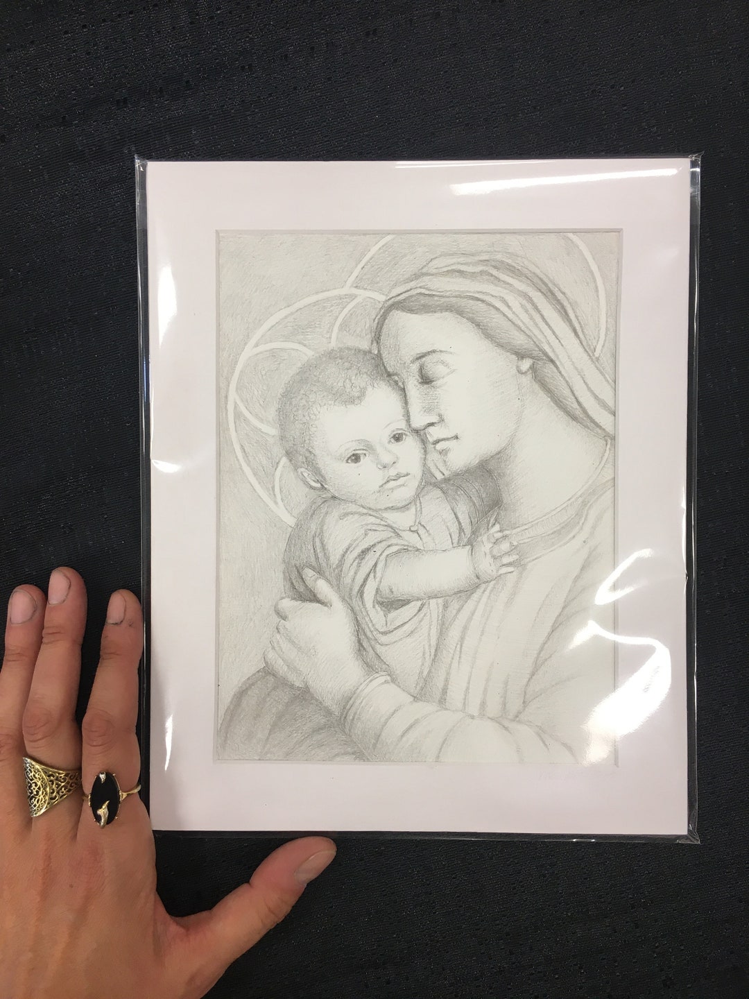 Madonna and Child Silverpoint Drawing - Etsy