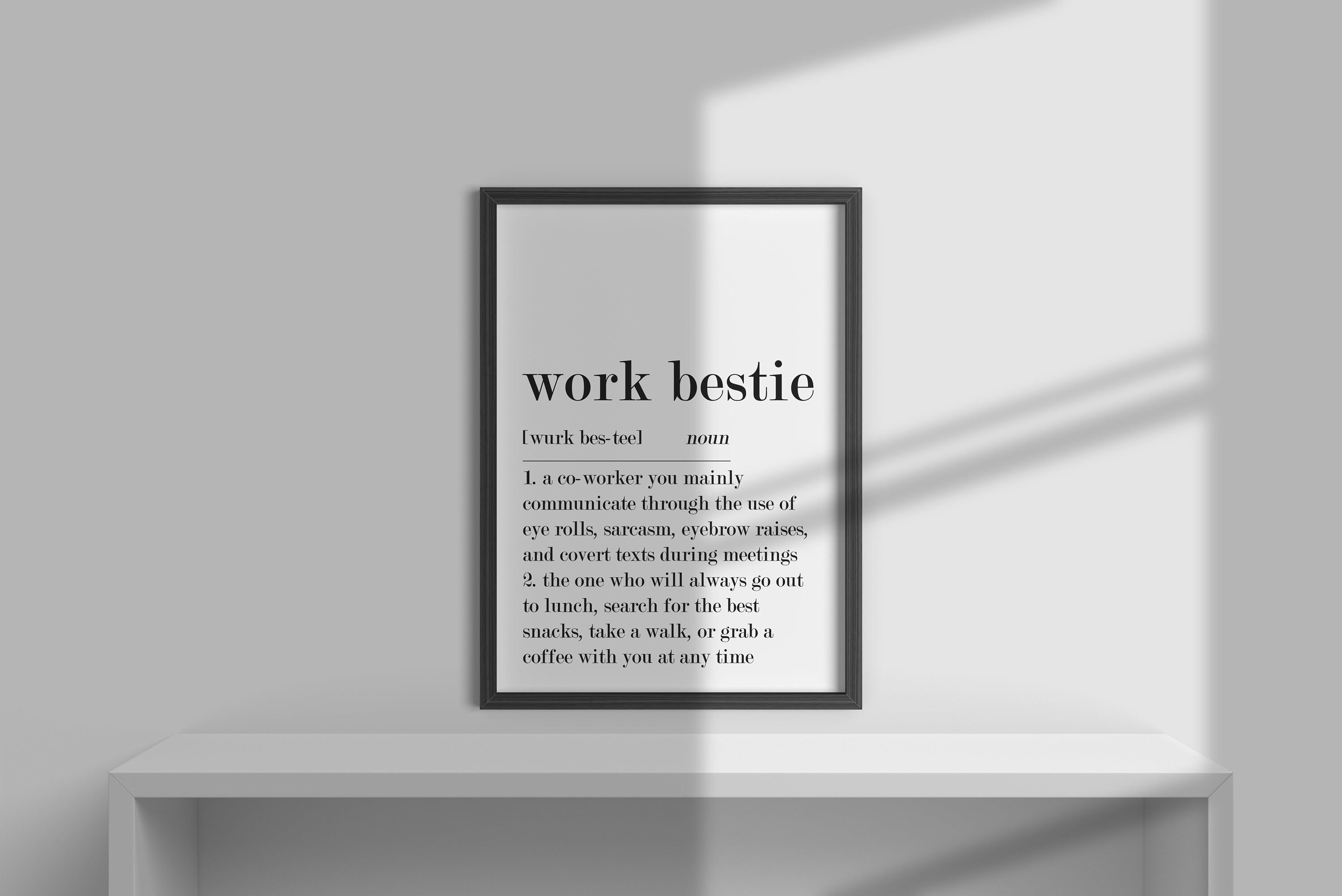 Work Bestie Definition Print, Coworker Gift, Office Wall Decor, Gift ...