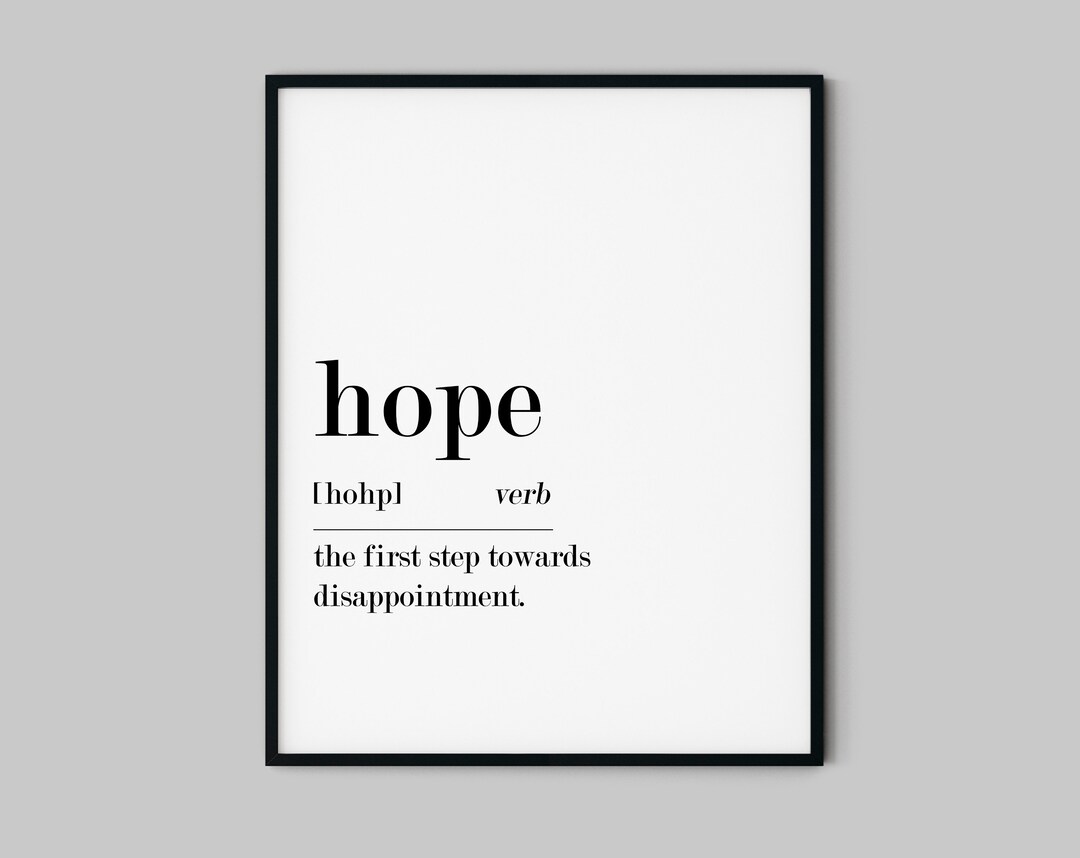 Hope Definition, Printable Wall Art, Hope Print, Hope Printable, Hope ...