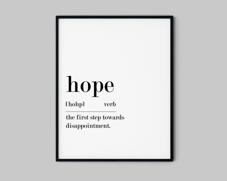 Hope Definition, Printable Wall Art, Hope Print, Hope Printable, Hope ...