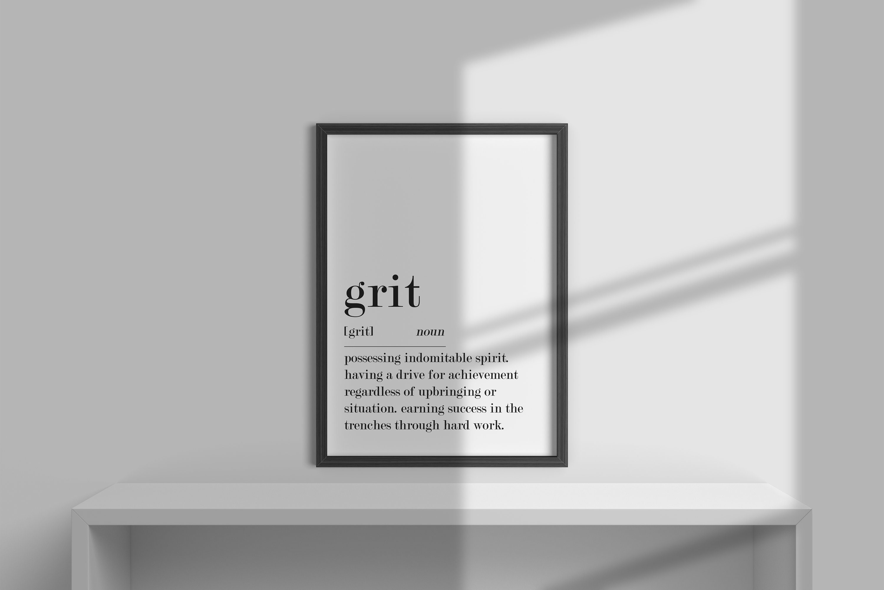 Grit Definition Print, Home Office Printable, Motivational Wall Decor ...
