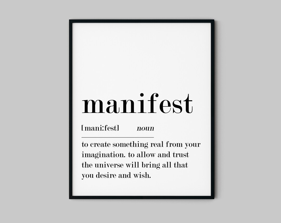 Manifest Definition, Manifest Print, Motivational Poster, Inspirational ...