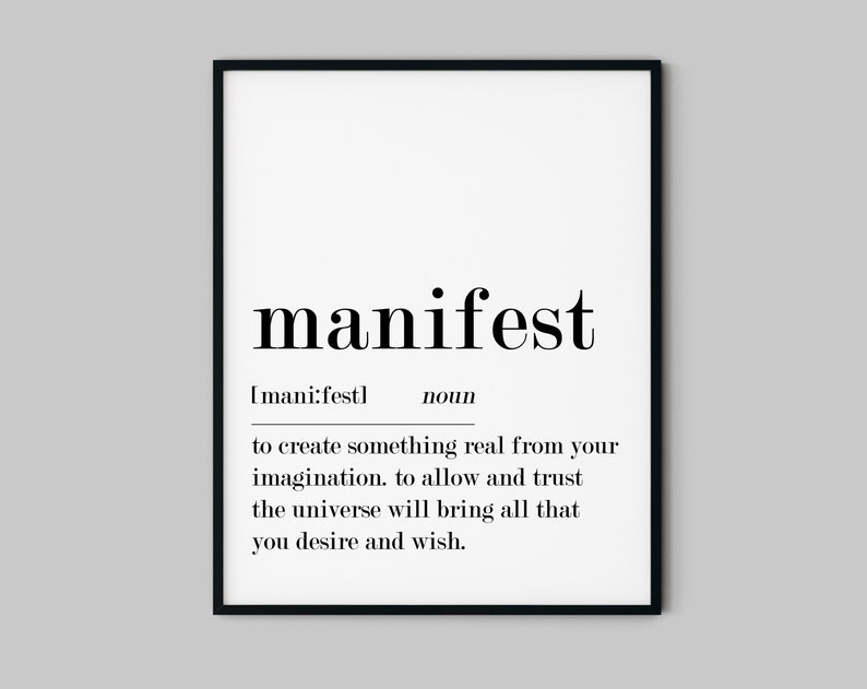 Manifest Definition, Manifest Print, Motivational Poster, Inspirational ...