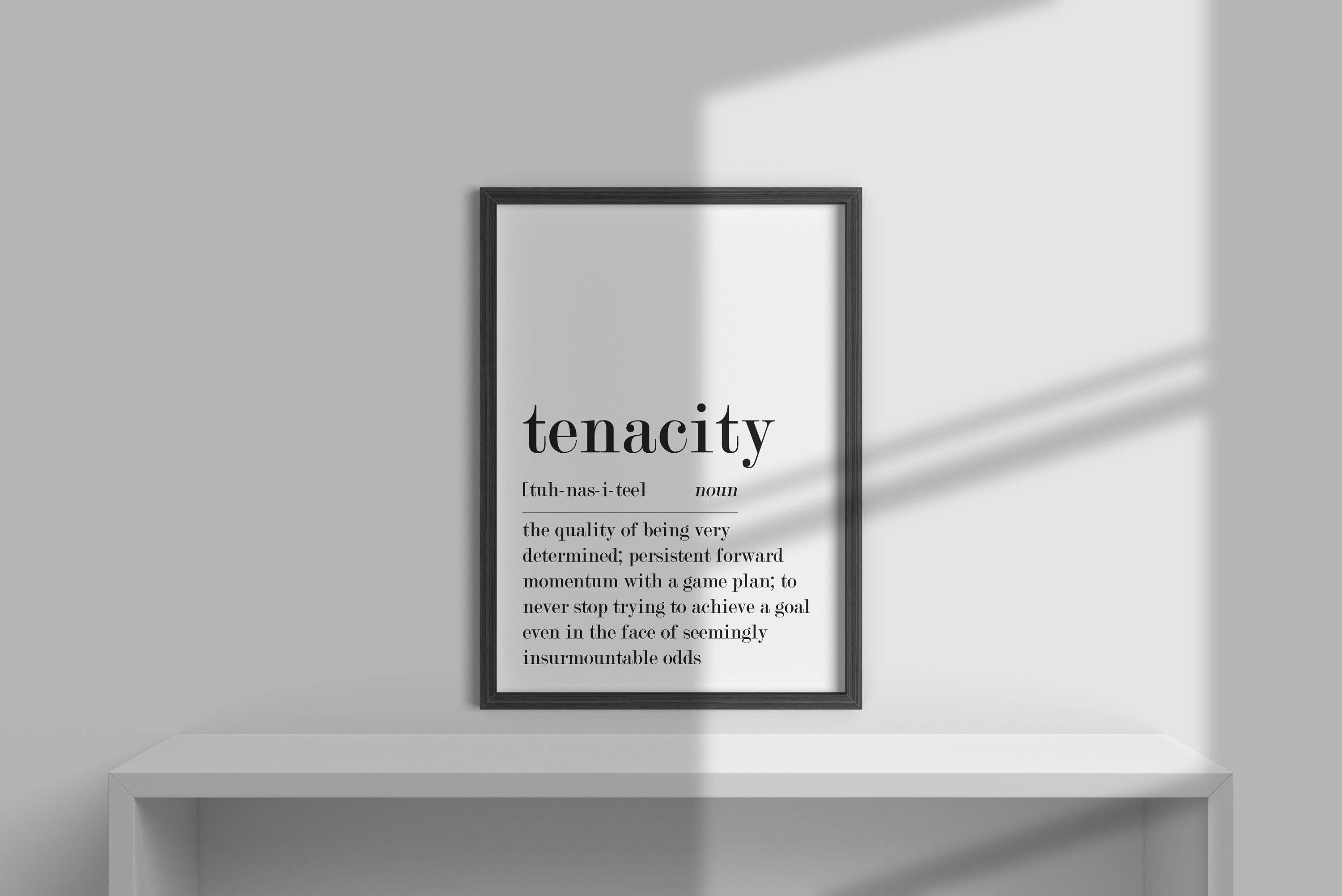 Tenacity Definition, Office Wall Art, Printable Wall Art, Motivational ...