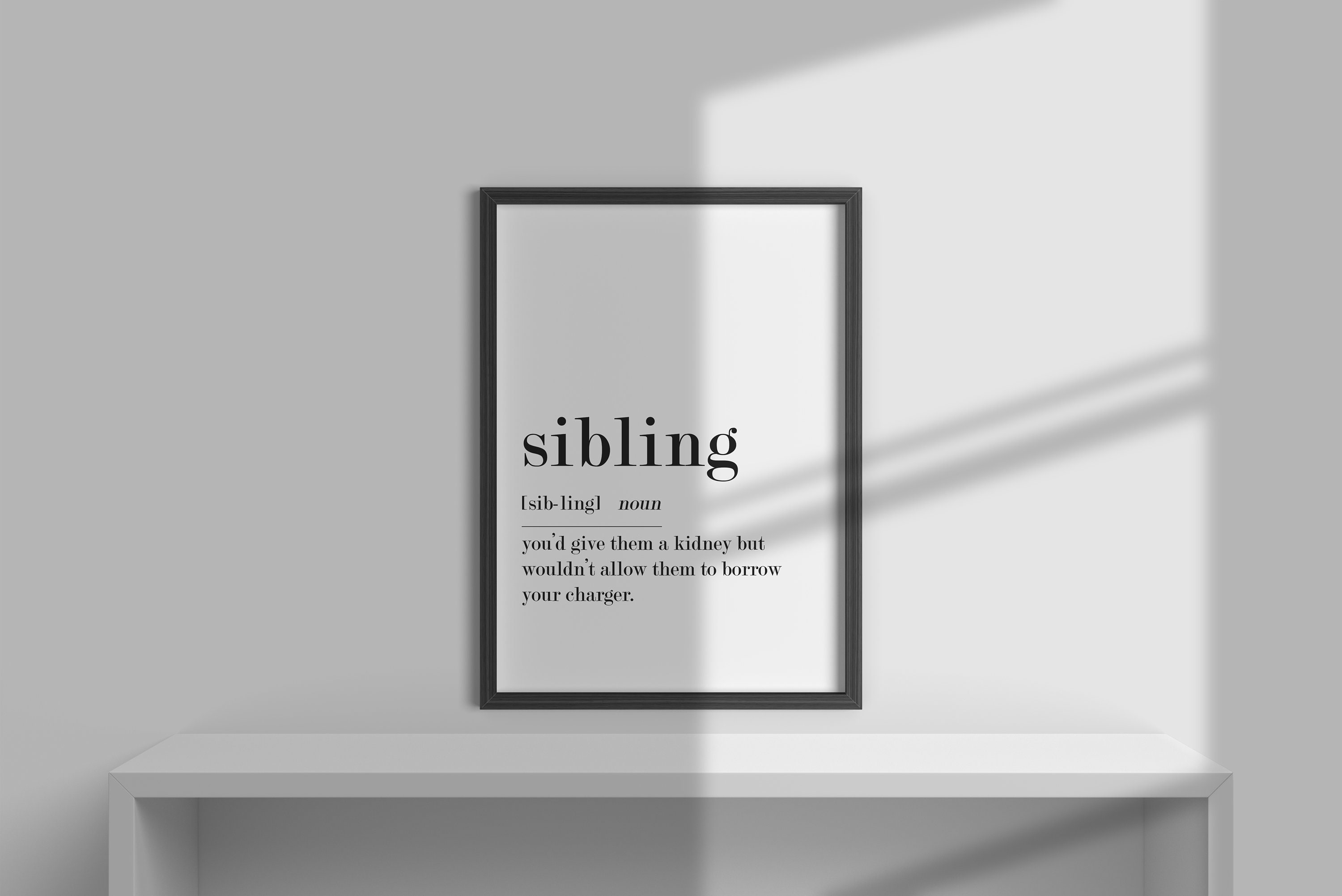 Sibling Definition, Family Wall Art, Funny Definition, Print Download ...