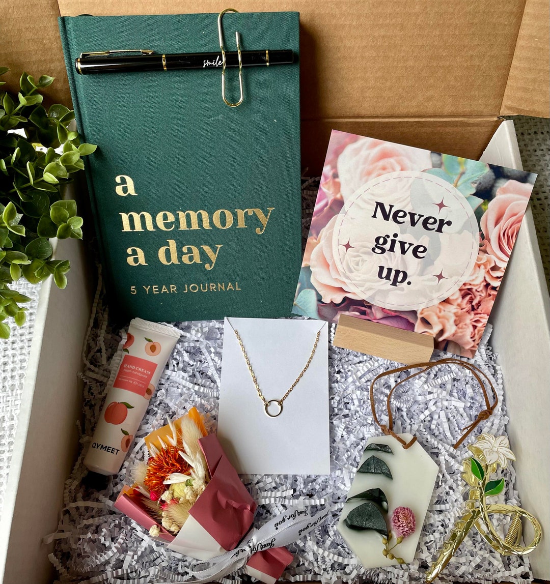 Memory a Day Journal Gift Box Never Give Up, Thinking of You, Gift for ...
