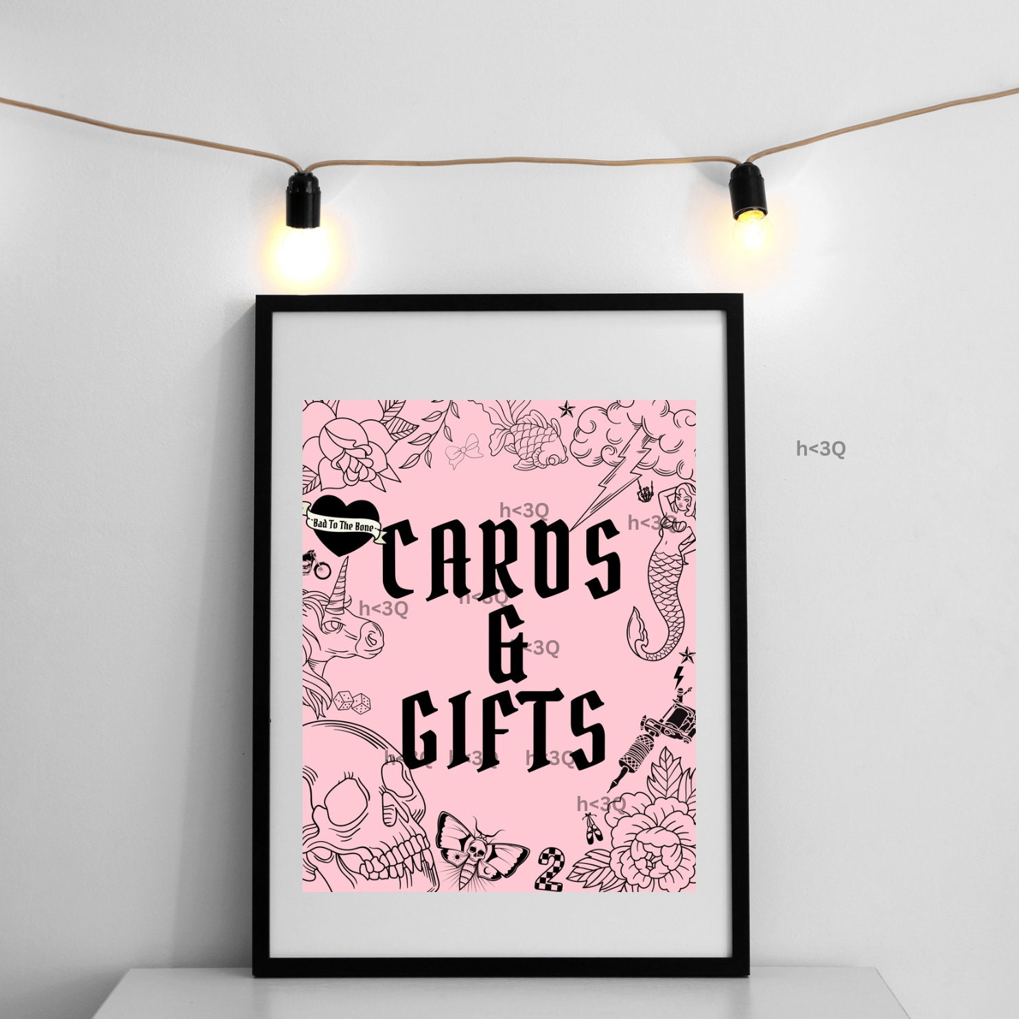 Bad Two the Bone Birthday Theme Cards and Gifts Table Sign - Etsy