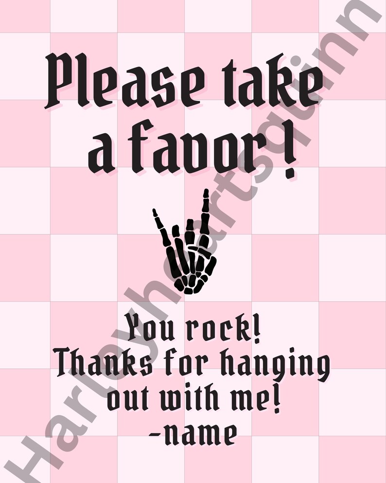 Favor Sign for Bad Two the Bone Birthday Party Customizable - Etsy