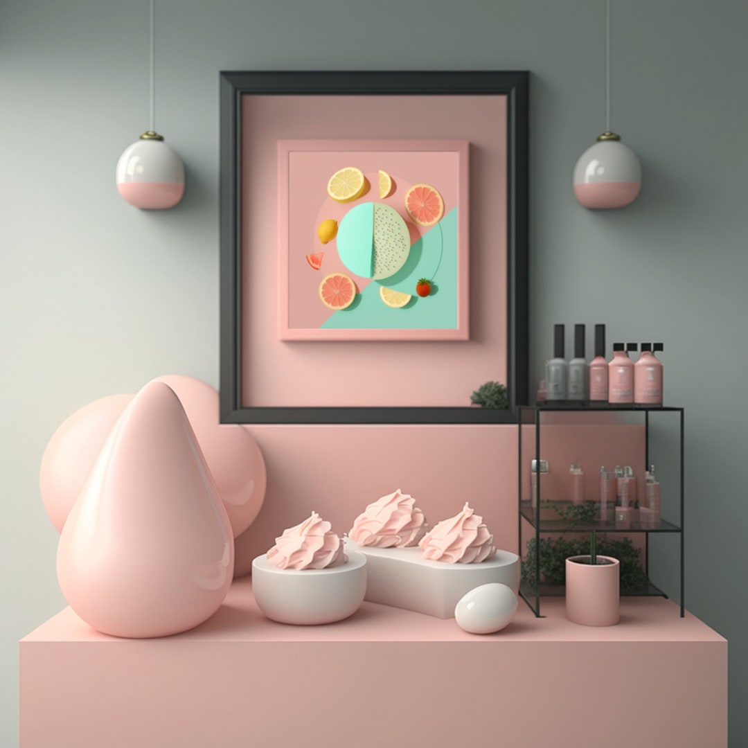 Abstract Painting With Colorful Fruits - Etsy
