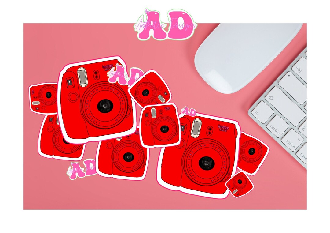 Fuji Instax Mini Polaroid Camera Sticker, Red - Etsy