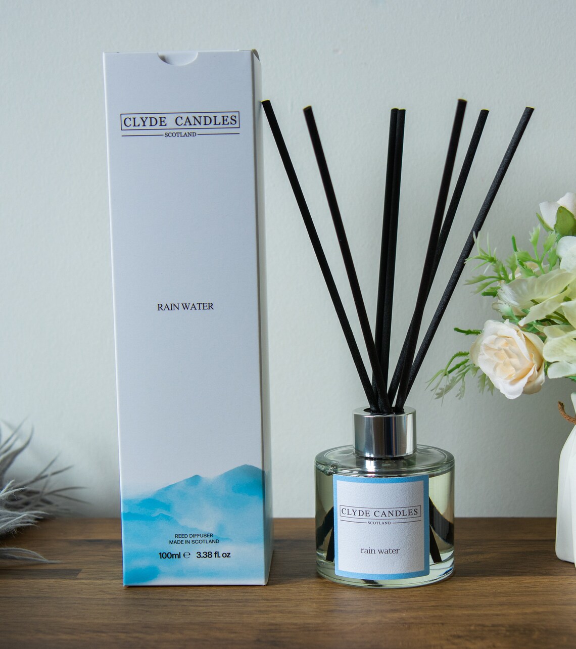 Rain Water Rain Water Reed Diffuser - Clyde Candles, Luxury Diffuser Oil With a Set of 7 Sticks ...