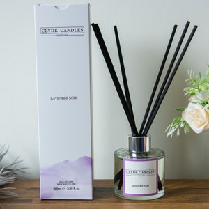 Lavender Noir Reed Diffuser - Clyde Candles, Luxury Diffuser Oil With a ...