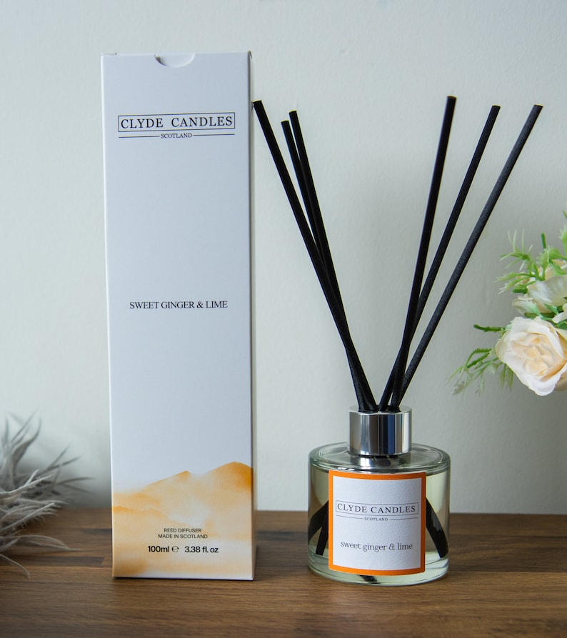 Sweet Ginger & Lime Reed Diffuser - Clyde Candles, Luxury Diffuser Oil ...