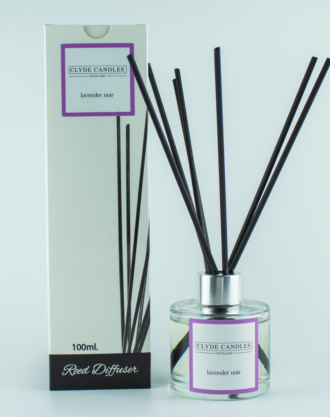 Lavender Noir Reed Diffuser Clyde Candles, Luxury Diffuser Oil With a ...