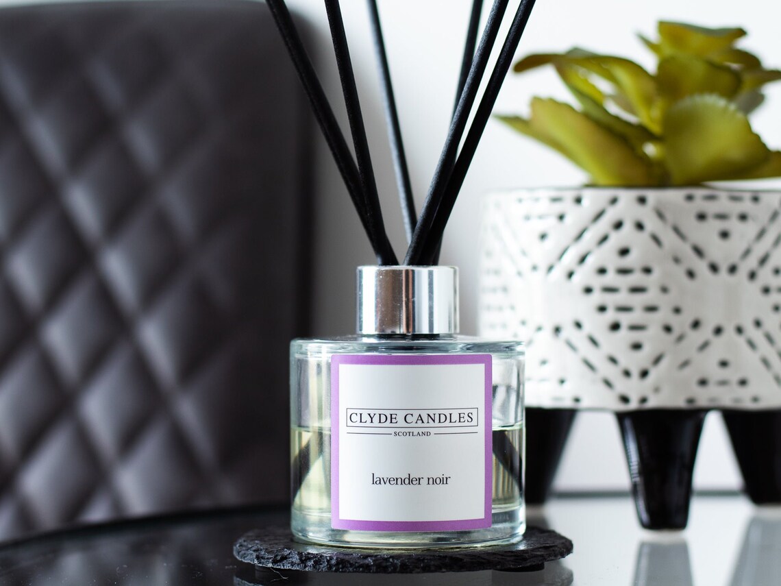 Lavender Noir Reed Diffuser Clyde Candles, Luxury Diffuser Oil With a ...