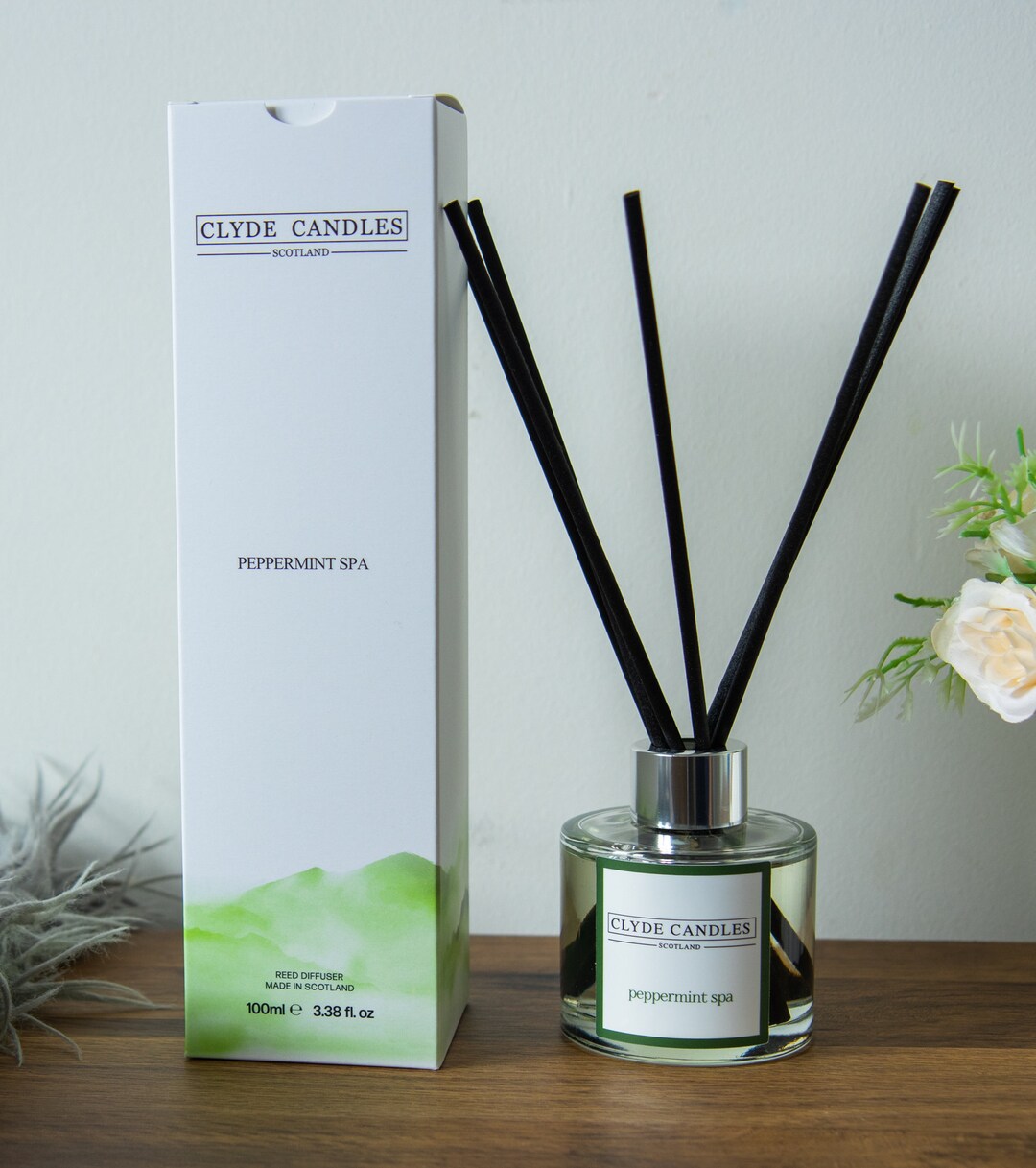 Peppermint Spa Reed Diffuser - Clyde Candles, Luxury Diffuser Oil With ...