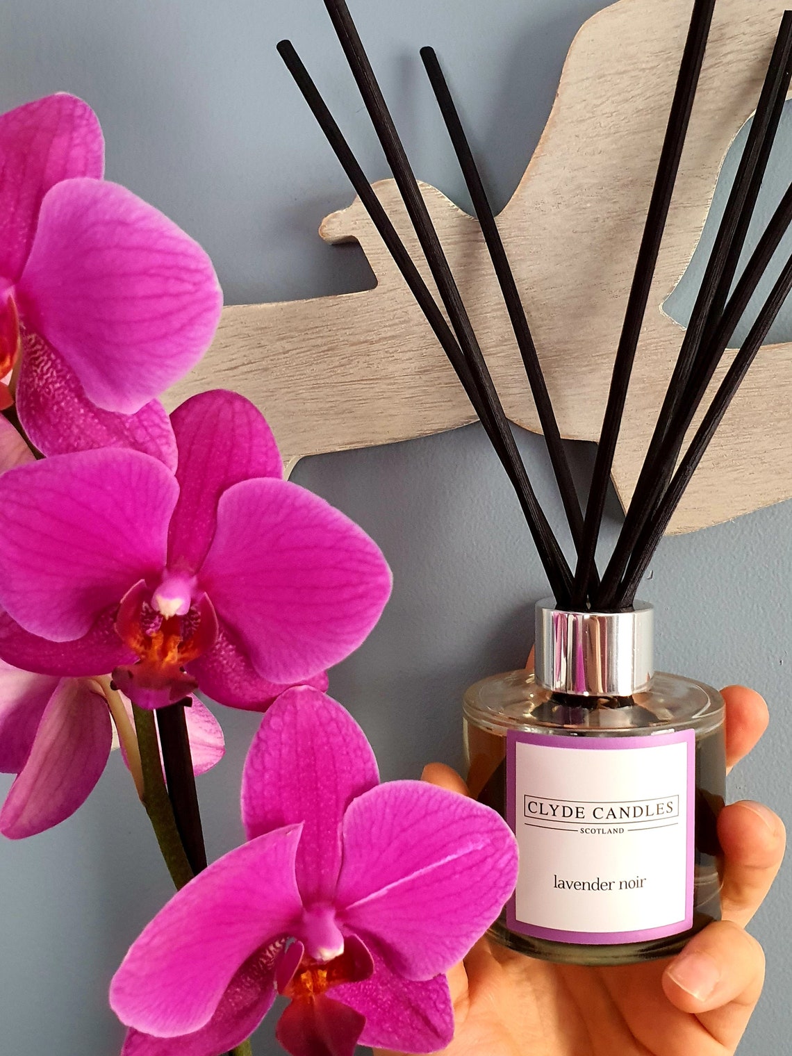 Lavender Noir Reed Diffuser Clyde Candles, Luxury Diffuser Oil With a ...