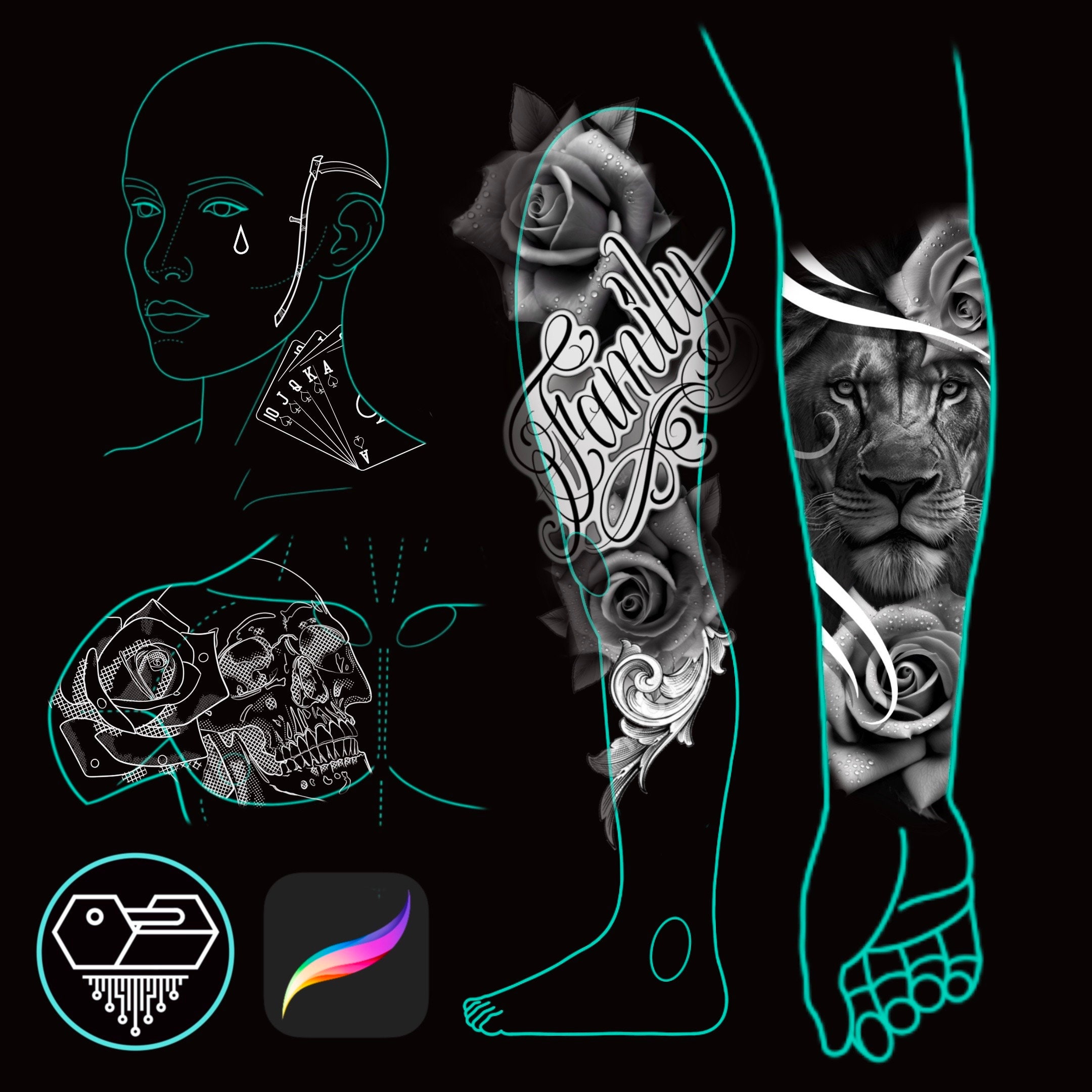 Body Templates Tattoo Maps - Etsy