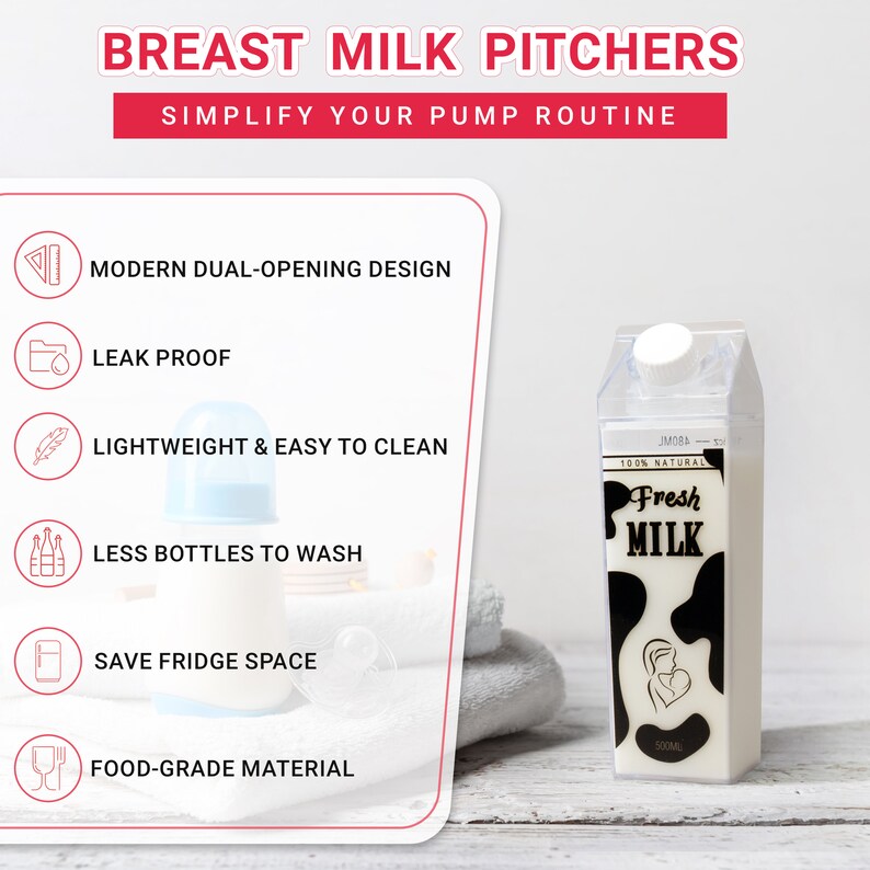 3-pack Breast Milk Pitchers Perfect for the Pitcher Method Great ...