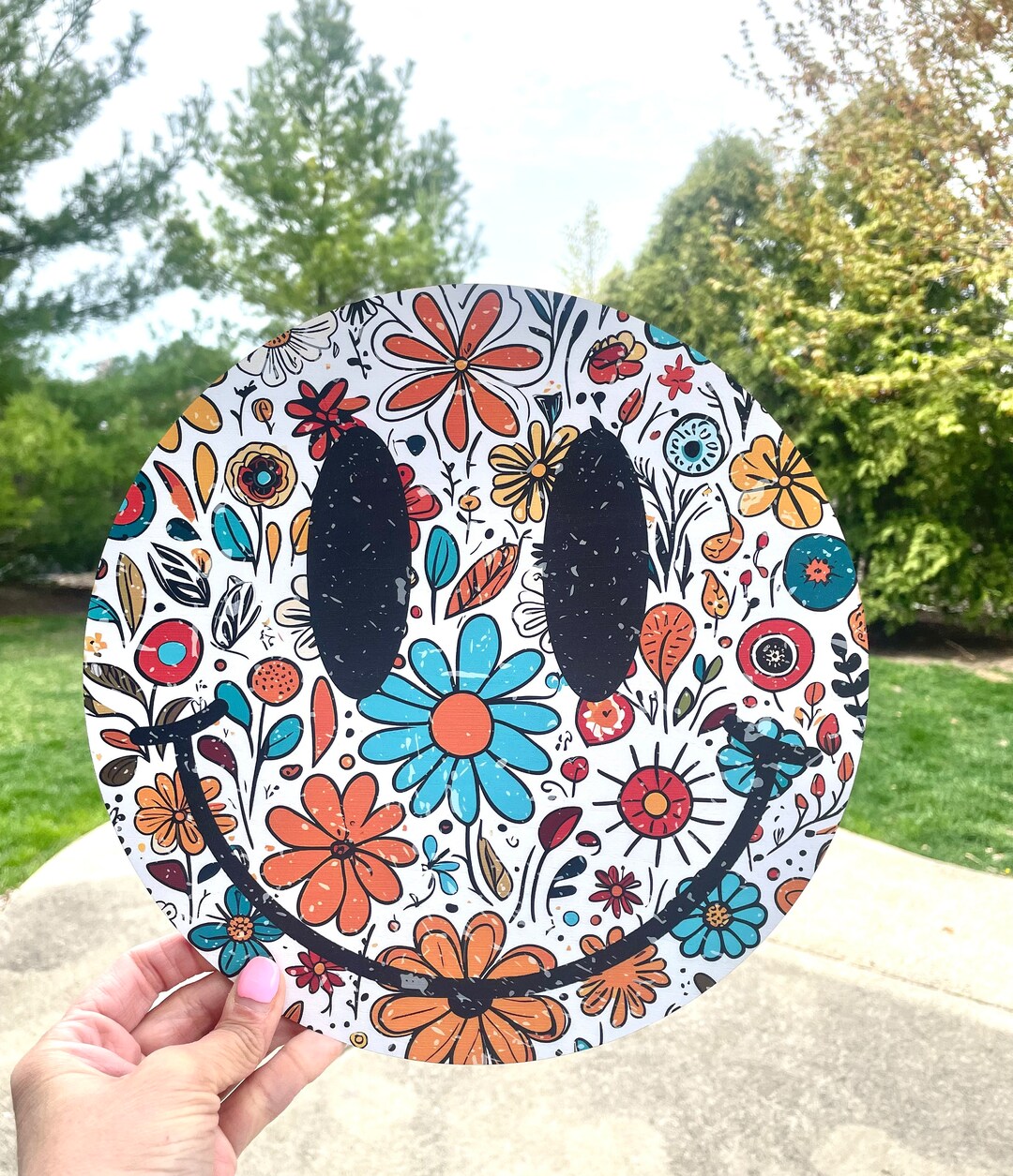 Retro Smile Sign Smile Face Sign Wood Sign Kids Room Decor Smile Decor ...